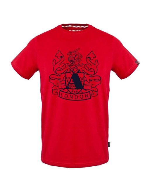 Aquascutum Aldis Shield Logo T-Shirt Cotton in Red | Lyst UK