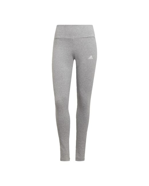 adidas Essentials High-Waisted Logo Leggings in Grey | Lyst UK