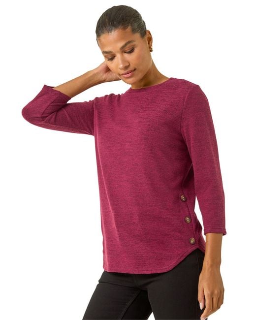 Roman Curved Hem Stretch Top in Red | Lyst UK