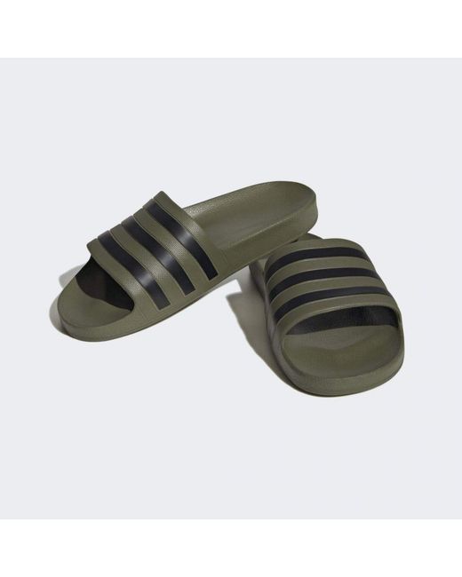 adidas Adilette Aqua Slides in Green | Lyst UK