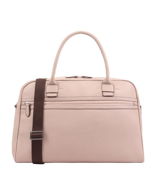 Paul Costelloe Benny Leather Weekend Bag in Pink | Lyst UK
