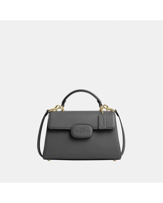 COACH Eliza Top Handle With Leather Covered Closure in Grey | Lyst UK