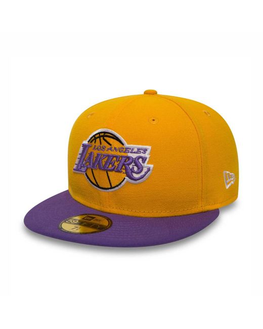 KTZ La Lakers Nba 59Fifty Basic Cap in Yellow for Men | Lyst UK