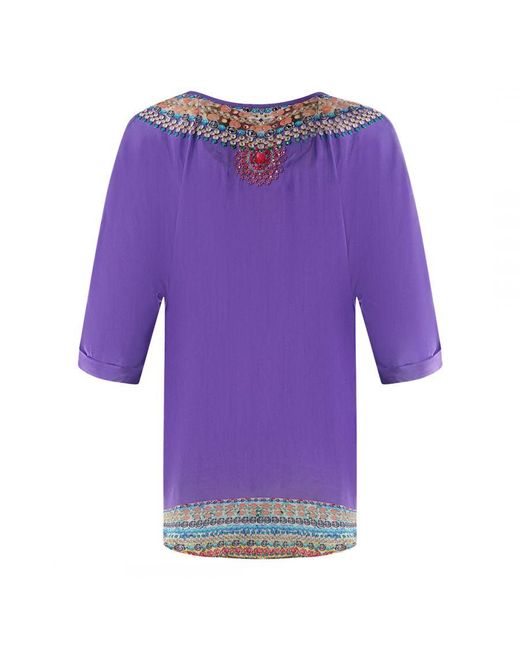 Inoa Tivoli Gardenia 12009 Silk Fish Top in Purple | Lyst UK