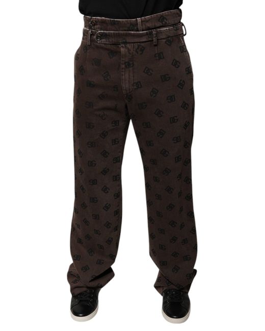 Dolce & Gabbana Straight Leg Pants Dg Pattern in Black for Men | Lyst UK