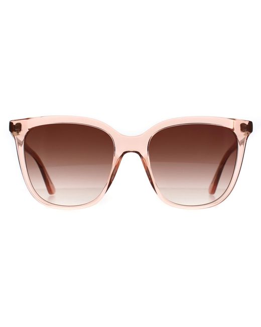 Calvin Klein Cat Eye Transparent Rose Peak Gradient Ck23506S in Brown ...