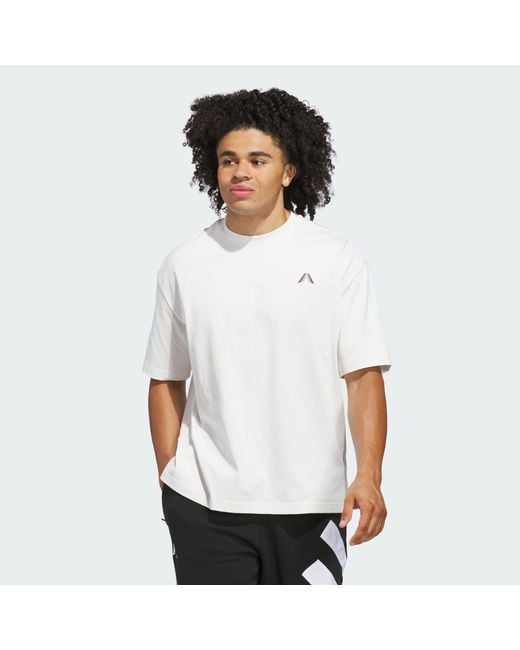 adidas Originals Anthony Edwards Tee in White for Men | Lyst UK