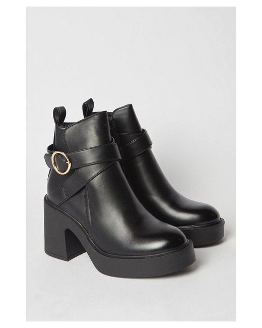 Oasis Melissa Chunky Heeled Casual Chelsea Ankle Boots in Black | Lyst UK