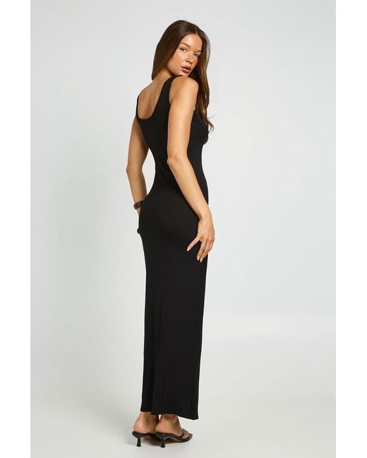 Boohoo Basic Jersey Scoop Neck Maxi Dress in Black | Lyst UK