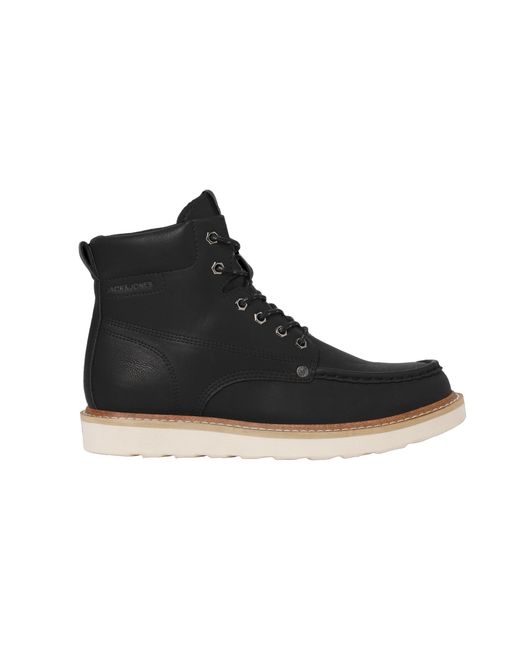 Jack & Jones And Archway Moc Toe Ankle Boots (Anthracite) in Black for ...