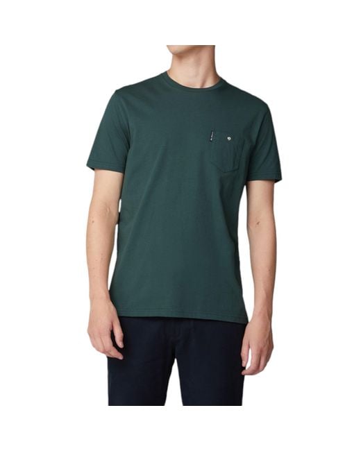 Ben Sherman T Shirt Plain Crew Neck Short Sleeve Casual Summer Cotton Tee in Green for Men | Lyst UK