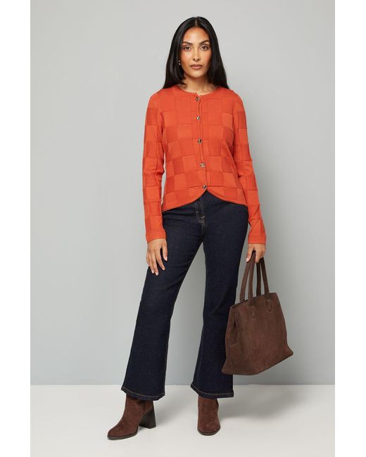 Wallis Petite Stitch Detail Cardigan Viscose in Red | Lyst UK