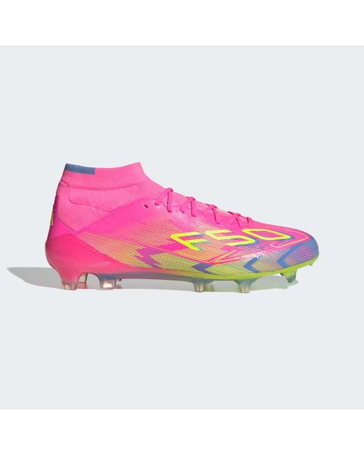 adidas Originals F50 Elite Mid Firm Ground Boots in Pink | Lyst UK