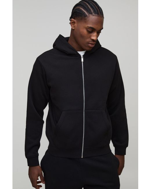 BoohooMAN Basic Regular Fit Zip Through Hoodie in Blue for Men | Lyst UK