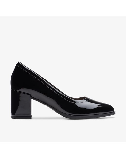 Clarks Freva55 Court Pat Shoes in Black | Lyst UK