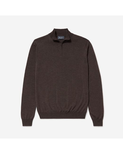 Oliver Sweeney Merino Wool Quarter Zip Jumper in Brown for Men | Lyst UK