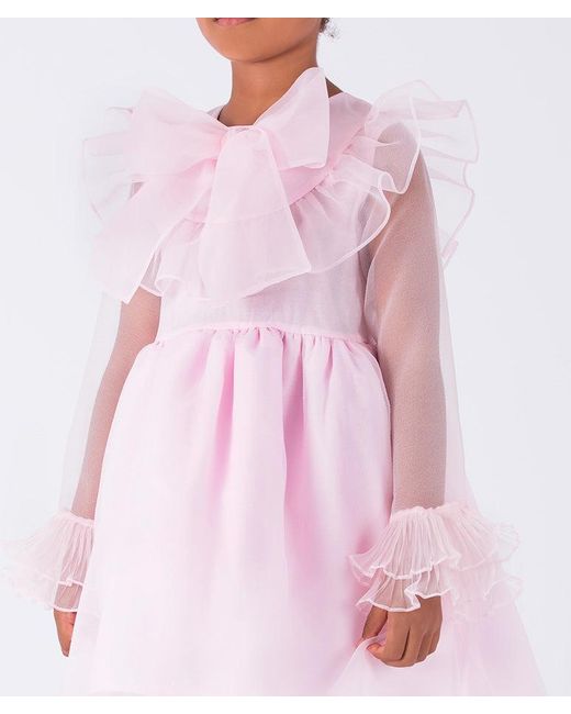 Mama Luma Organza Bow Dress in Pink | Lyst
