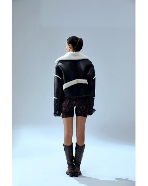 Pcfg Your *Itch Furry Leather Jacket in Black | Lyst