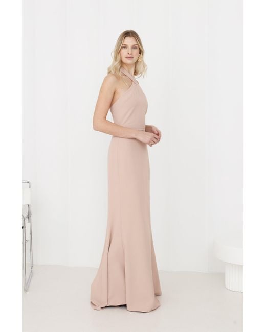 UNDRESS Gisel Dusty Rose Off-Shoulder Long Evening Dress in Pink | Lyst