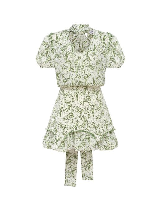 GURANDA Mini Dress With Flowers in Green | Lyst