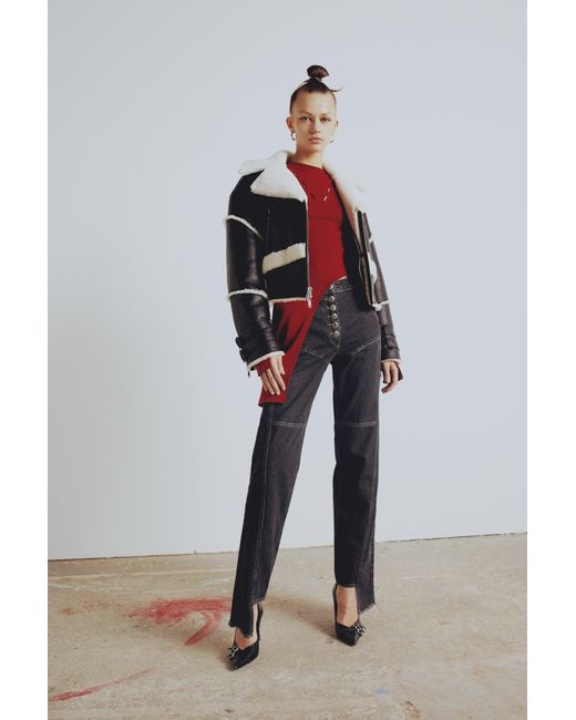 Pcfg Your *Itch Furry Leather Jacket in Black | Lyst