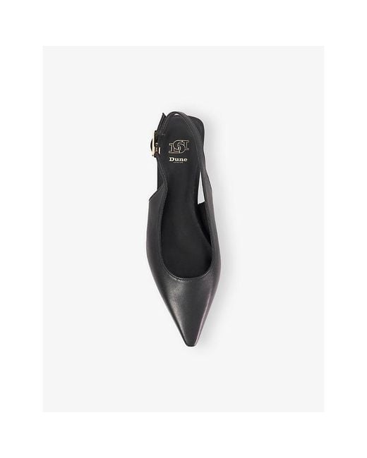 Dune Hostess Leather Heeled Sling-Back Courts in Black | Lyst UK