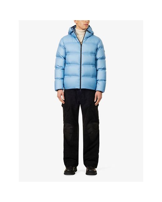 Moncler Masac Hooded Regular-Fit Shell-Down Jacket in Blue for Men | Lyst