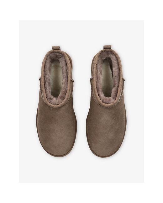 UGG Ultra Mini Logo-Patch Sheepskin Boots in Brown for Men | Lyst