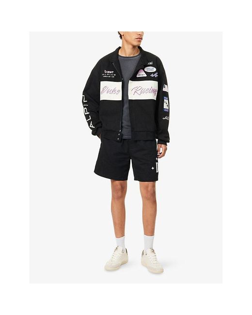 Duke & Dexter Alpine F1 Racer Embroidered Cotton Jacket in Black for ...