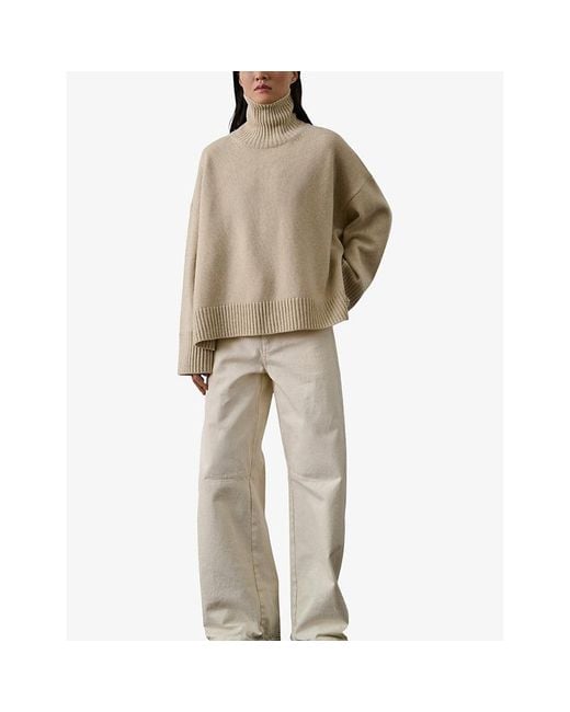 Soeur William High-Neck Merino-Wool Jumper in Natural | Lyst UK