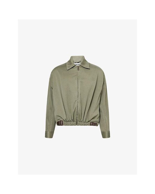 Loewe Wide-Collared Belted Wool Jacket in Green for Men | Lyst UK