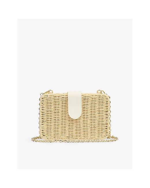 LK Bennett Lorente Raffia Cross-Body Bag in Metallic | Lyst