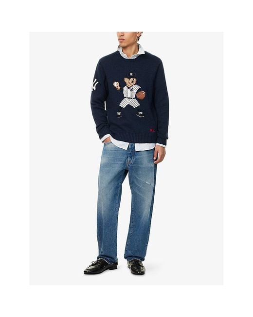 Polo Ralph Lauren X Mlb Collection Polo Bear Linen-Blend Knit Jumper in ...