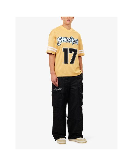 Trapstar Shooter Nfl Embroidered Mesh Football Jersey in Metallic for ...