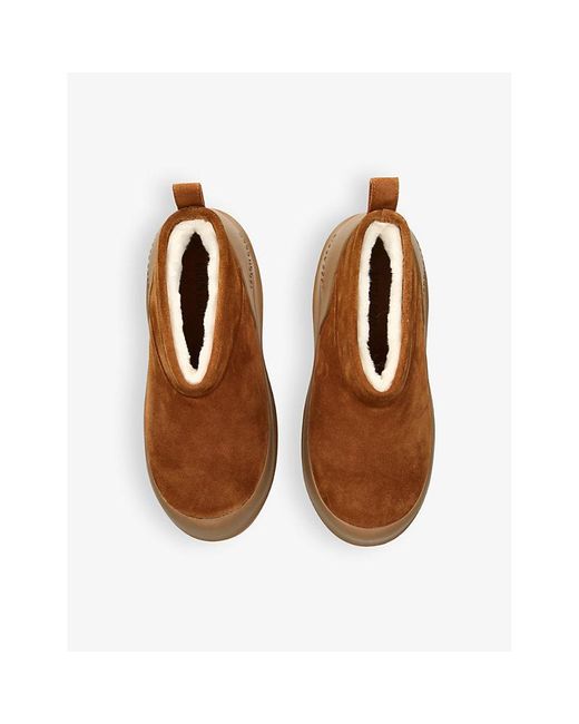 Moon Boot Luna Logo-Embossed Suede Ankle Boots in Brown | Lyst