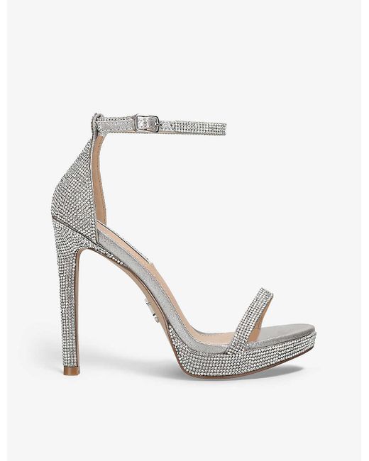 Steve Madden Milano-r Strappy Rhinestone-embellished Sandals in White ...
