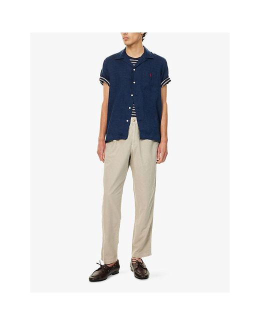 Polo Ralph Lauren Drawstring Straight-Leg Cotton-Poplin Trousers in ...