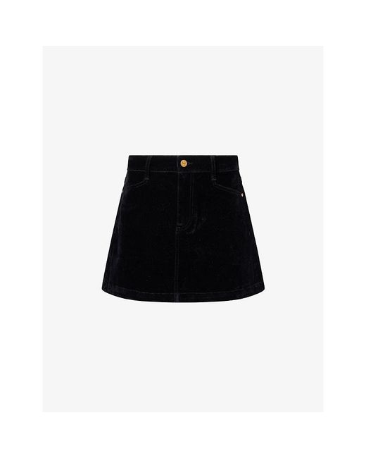 PAIGE Jannelle Velvet Modal-Blend Mini Skirt in Black | Lyst