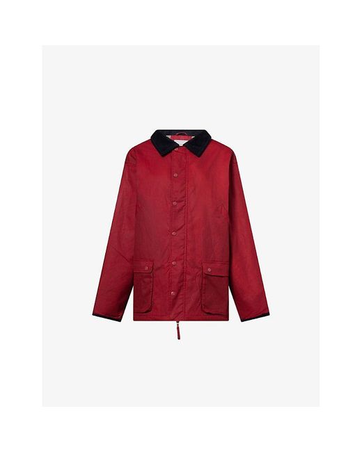 House Of Sunny The Waxed Relaxed-Fit Cotton Rain Jacket in Red | Lyst