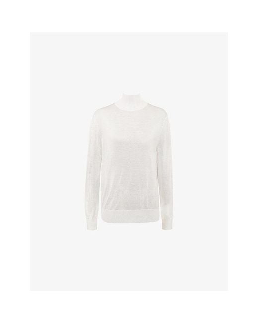 House Of Cb Angel Polo-Neck Silk And Wool Jumper in White | Lyst UK