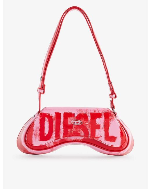 DIESEL Abstract-print Woven Shoulder Bag in Red | Lyst