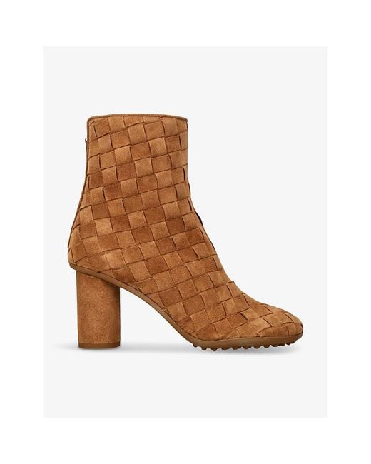 Bottega Veneta Atomic Intrecciato-Weave Heeled Leather Ankle Boots in ...