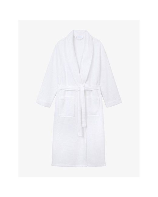 The White Company Waffle-Texture Cotton Robe in White | Lyst UK