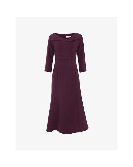 Phase Eight Petite Sienna Tux Woven Midi Dress in Purple | Lyst UK