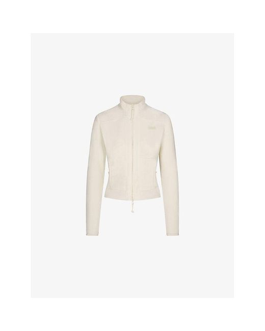 Skims Fleece Lounge Fitted Jacket in White | Lyst UK