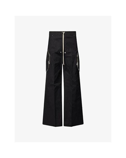Rick Owens Heizer Belas Wide-Leg Cotton Trousers in Black for Men | Lyst UK
