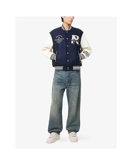 Represent Owners Club Embroidered Wool-Blend Varsity Jacket in Blue for ...