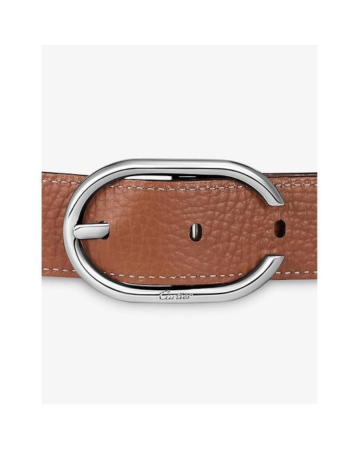 Cartier Capital C De Reversible Leather Belt in Brown | Lyst UK