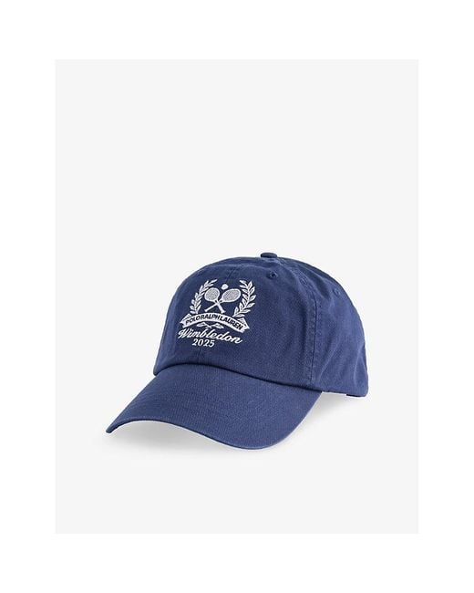 Polo Ralph Lauren X Wimbledon Embroidered Cotton Baseball Cap in Blue for Men | Lyst