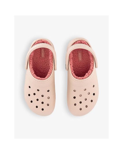 Crocs™ Classic Lined Rubber Clogs in Pink | Lyst